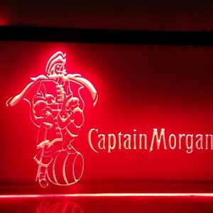 Captain Morgan LED Sign Light Neon Acrylic Carved Hanging Wall - Etsy