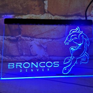 Denver Broncos LED Sign Light Game Neon Acrylic Carved Hanging Wall ...