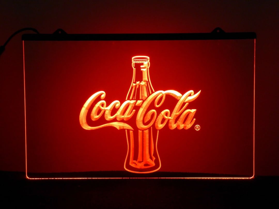 Coke Coca Cola LED Sign Light Neon Acrylic Carved Hanging - Etsy