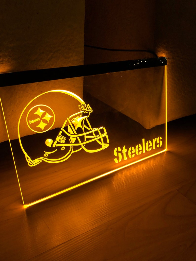 Pittsburgh Steelers Sports LED Light Sign 8 X 12 / Acrylic - Etsy
