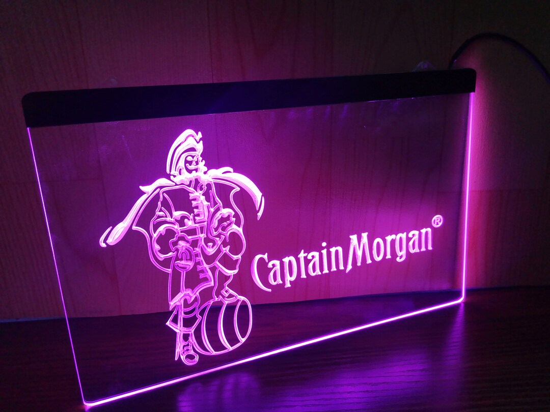 Captain Morgan LED Sign Light Neon Acrylic Carved Hanging Wall - Etsy
