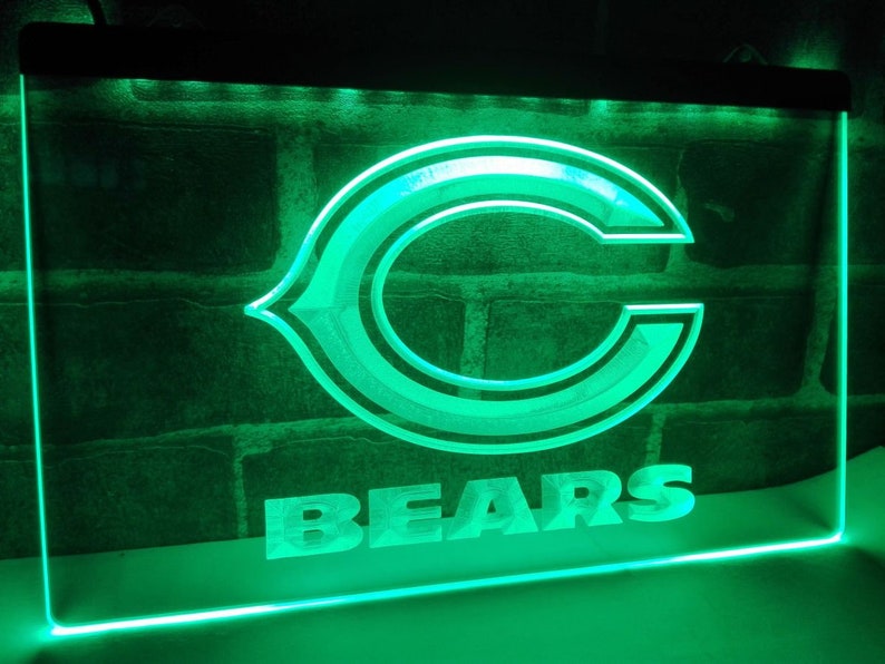 Chicago Bears LED Sign Light Game Neon Acrylic Carved Hanging - Etsy