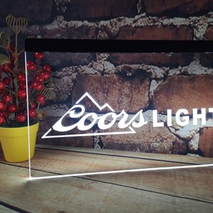 Coors Light LED Sign Light Neon Acrylic Carved Hanging Wall Bar Beer ...