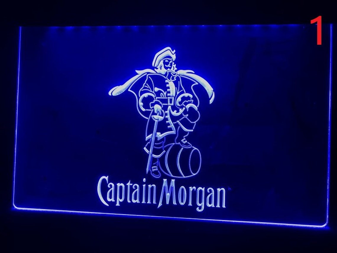 Captain Morgan LED Sign Light Neon Acrylic Carved Hanging Wall | Etsy