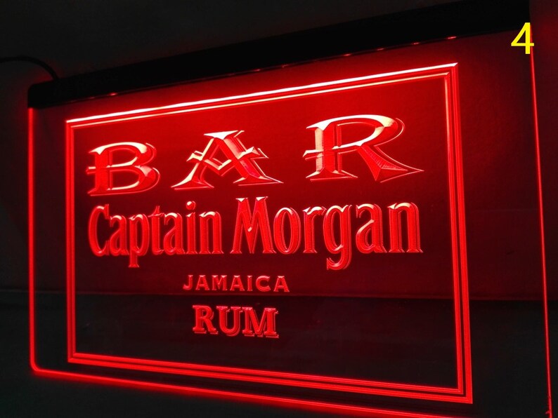 Captain Morgan LED Sign Light Neon Acrylic Carved Hanging Wall - Etsy