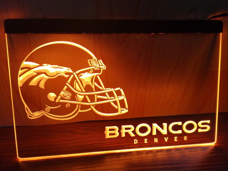 Denver Broncos LED Sign Light Game Neon Acrylic Carved Hanging - Etsy