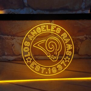 Los Angeles Rams Sign, LED Neon Light Sign, Football Team Sign, Man ...