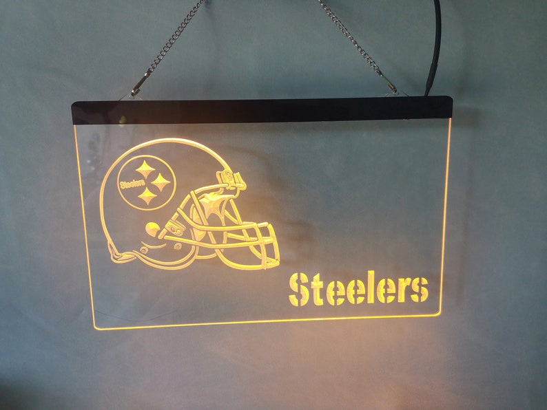 Pittsburgh Steelers Sports LED Light Sign 8 X 12 / Acrylic - Etsy
