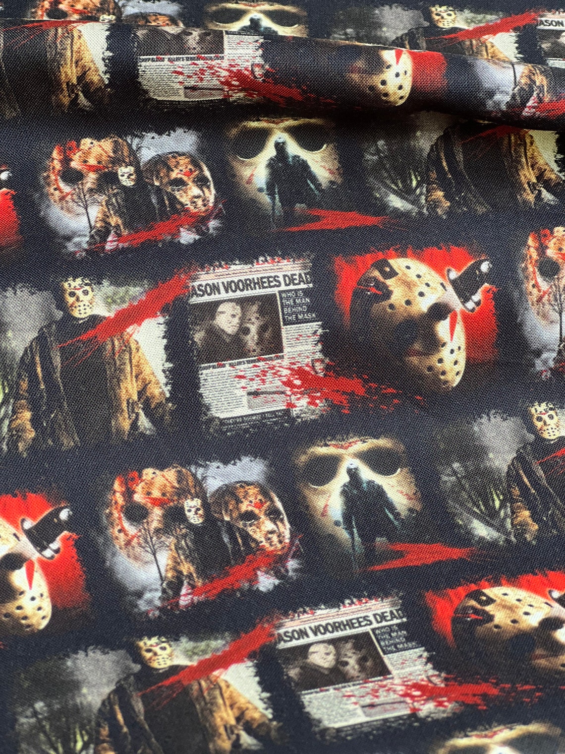 READY TO SHIP Slaughter Horror Jason Specialty Print Cotton - Etsy