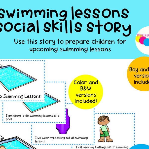Swimming Lesson Social Skills Story, Printable Social Skills Story ...