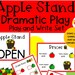 Apple Stand Dramatic Play Set, Printable Apple Activities, Dramatic ...