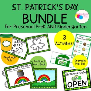 Printable St. Patrick's Day Preschool Learning Bundle, Kindergarten St ...