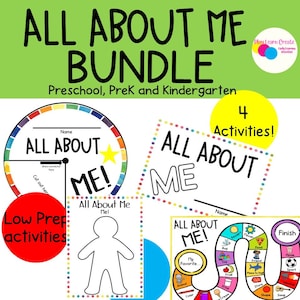 All About Me Theme Bundle, All About Me Preschool Activities, All About ...