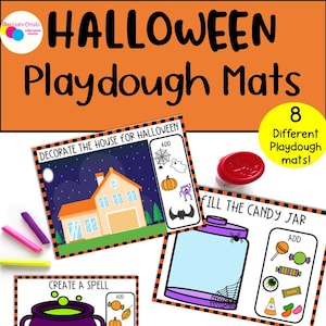 Printable Halloween Playdough Mats, Playdough Activities, Pumpkin ...