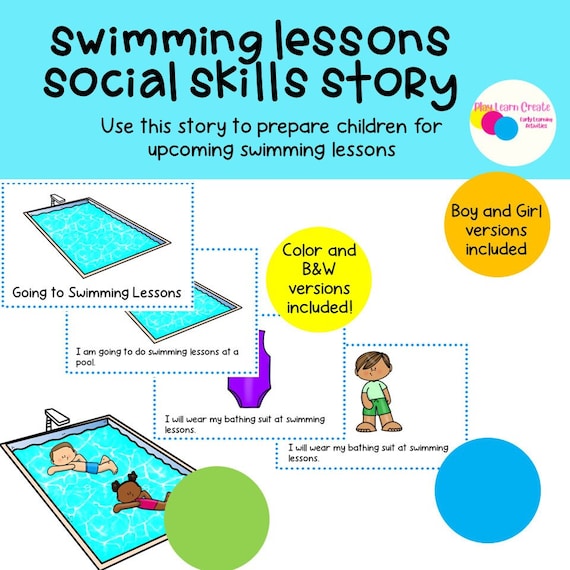 Swimming Lesson Social Skills Story Printable Social Skills - Etsy