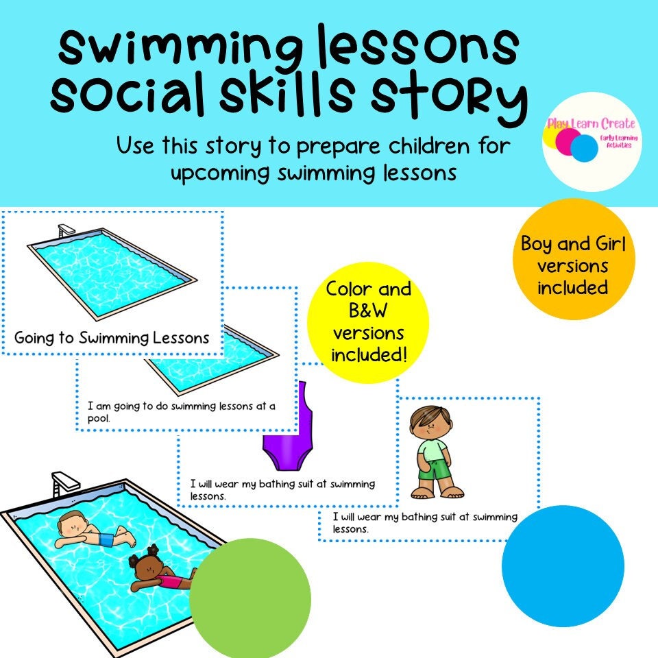 Swimming Lesson Social Skills Story, Printable Social Skills Story ...