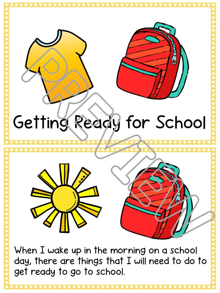 Getting Ready for School Social Skills Story, Morning Routine Visuals ...
