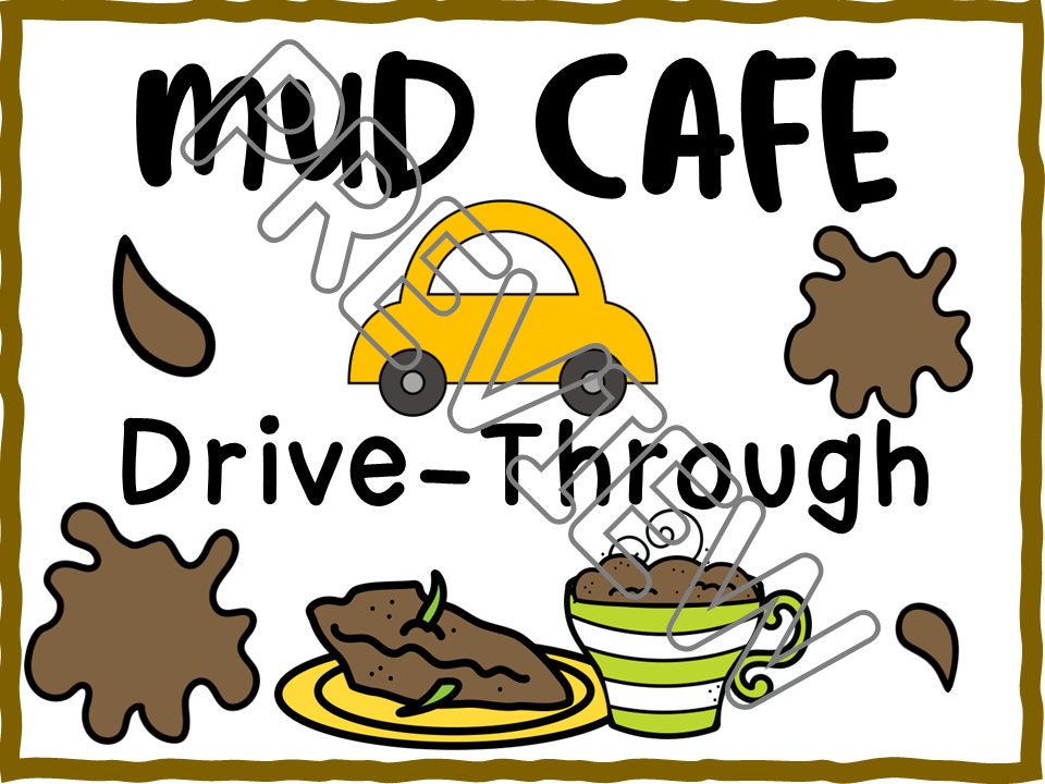 Mud Kitchen Cafe Dramatic Play, Outdoor Pretend Play Set, Summer ...