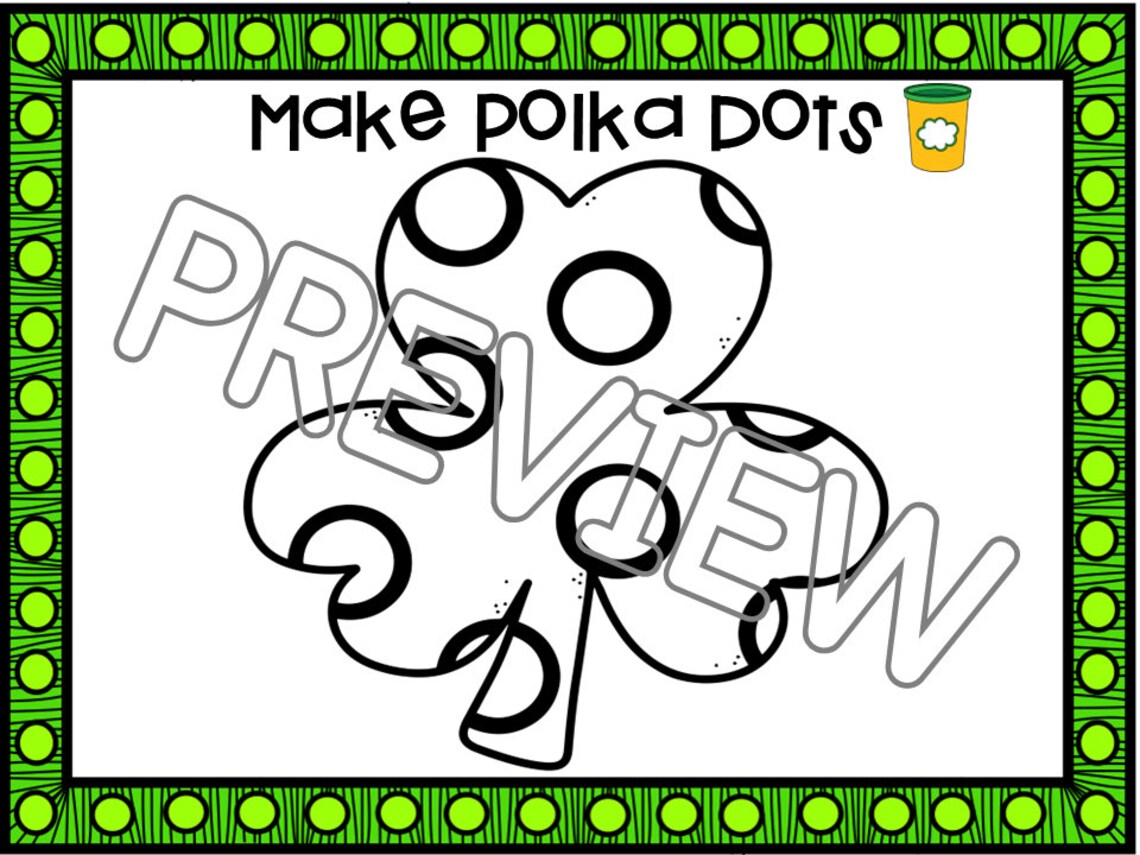 Printable St. Patricks Day Playdough Mats, Shamrock Playdough, Shamrock ...