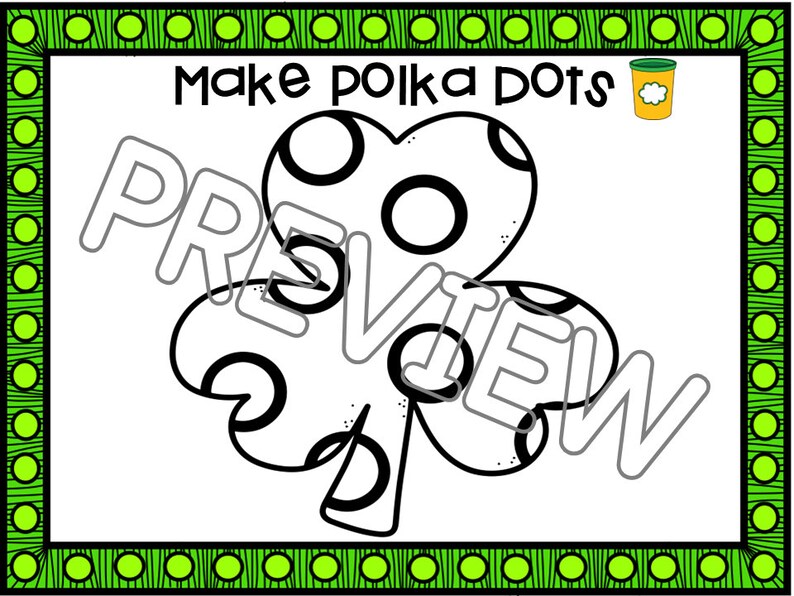 Printable St. Patricks Day Playdough Mats, Shamrock Playdough, Shamrock ...
