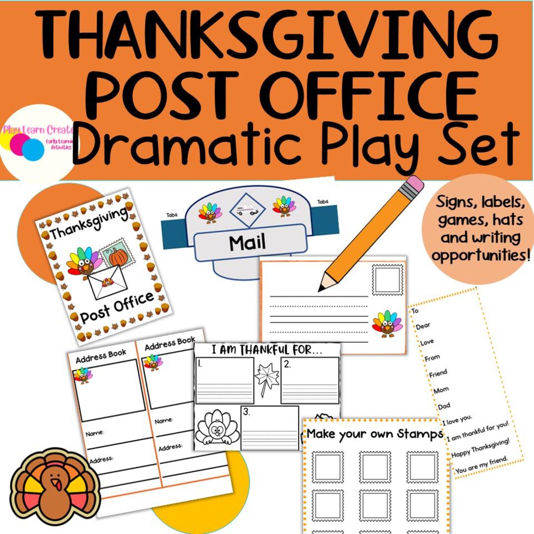 Thanksgiving Post Office Dramatic Play, Thanksgiving Writing Center - Etsy