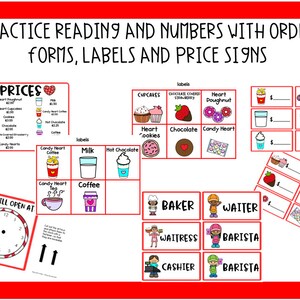 Valentine's Day Dramatic Play Set, Heart Cafe Play, Pretend Play Coffee ...