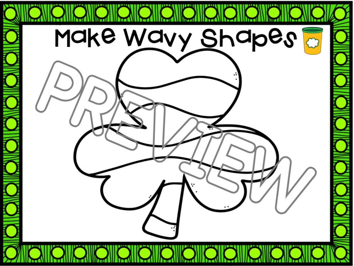 Printable St. Patricks Day Playdough Mats, Shamrock Playdough, Shamrock ...