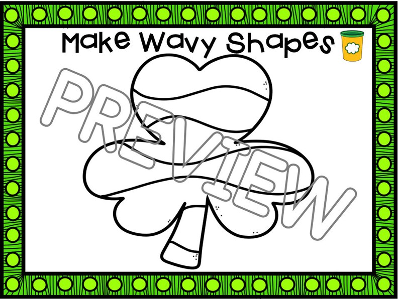 Printable St. Patricks Day Playdough Mats, Shamrock Playdough, Shamrock ...