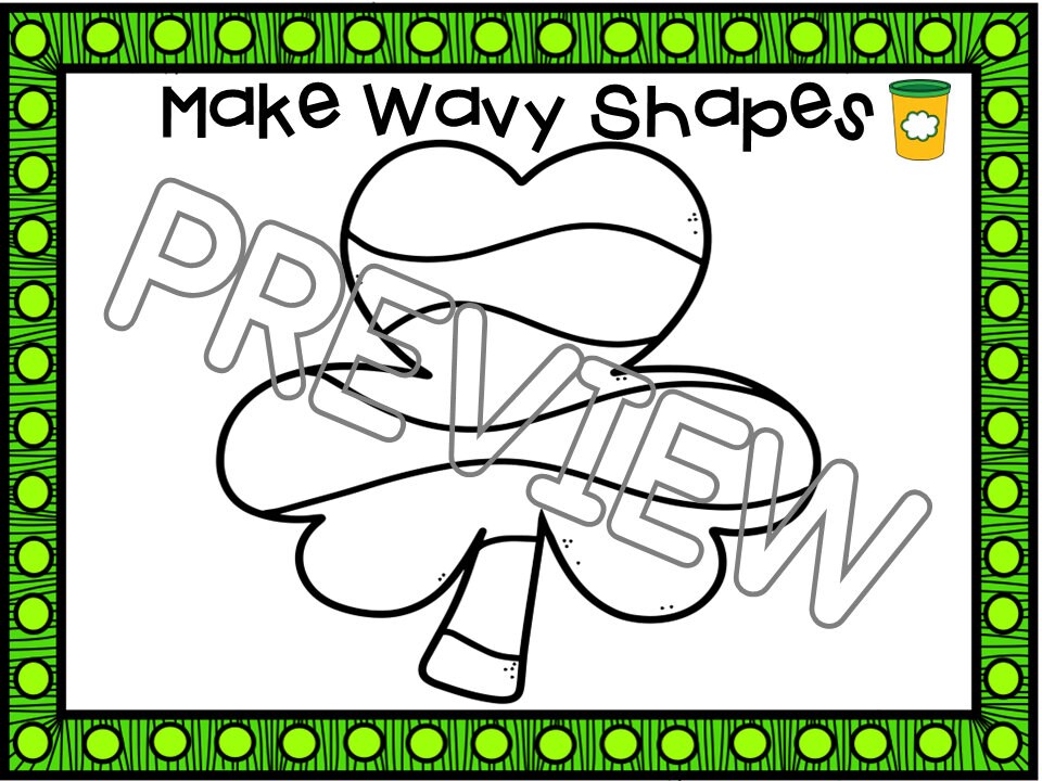 Printable St. Patricks Day Playdough Mats, Shamrock Playdough, Shamrock ...