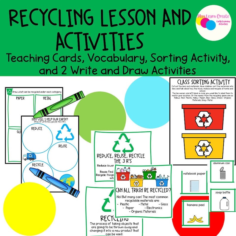 Printable Recycling Lesson, Recycling Lesson, Recycling Activity, Earth ...