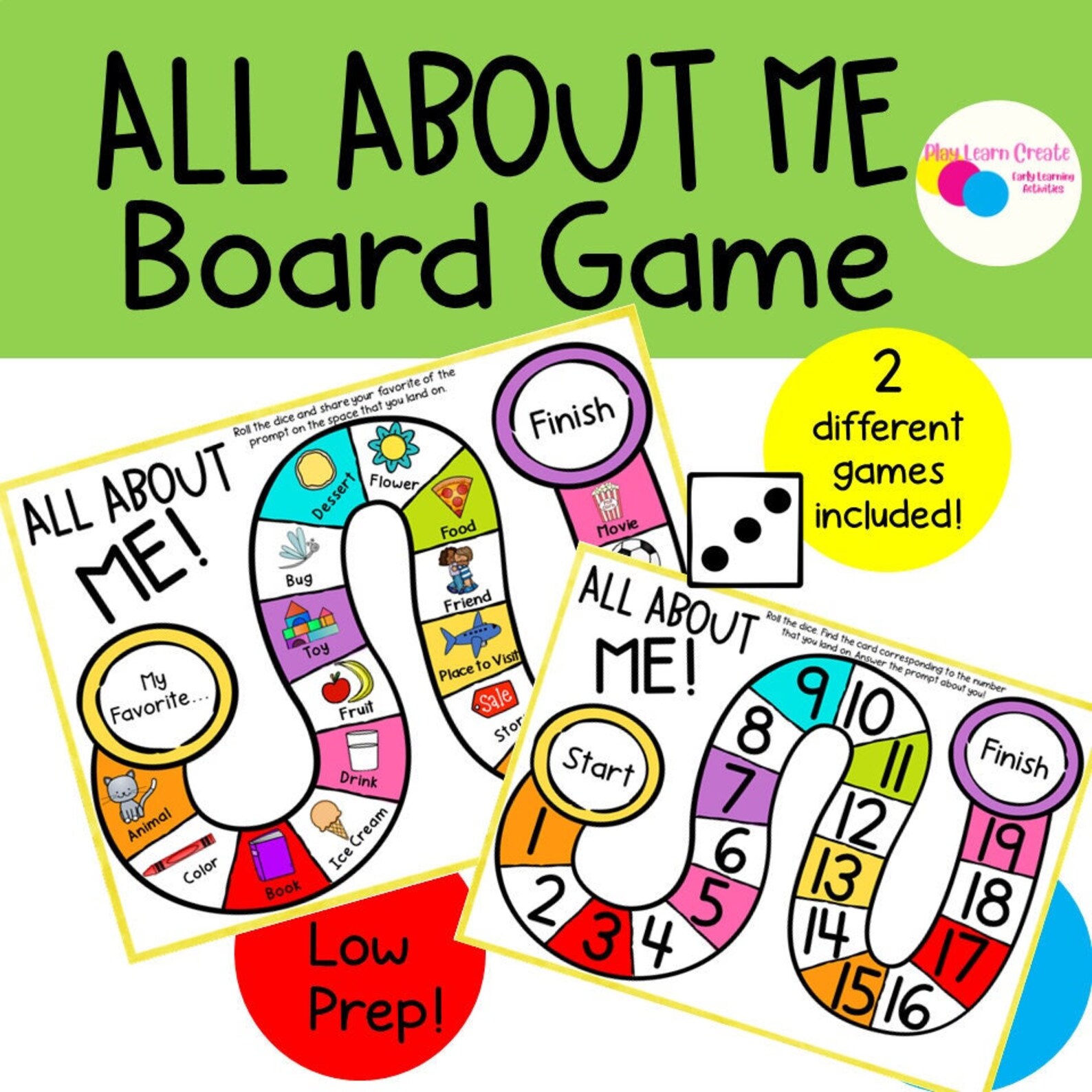 All About Me Game, Printable All About Me Activity, Printable Board ...