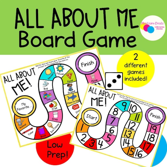 All About Me Game Printable All About Me Activity Printable - Etsy