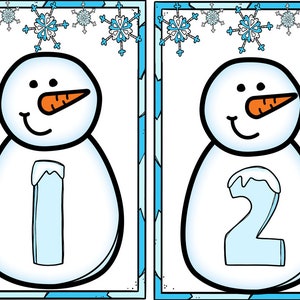 Winter Letter Cards, Winter Number Cards, Preschool Learning Activities ...