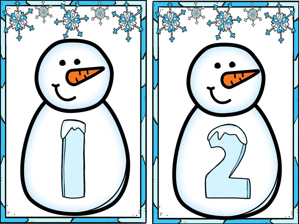 Winter Letter Cards, Winter Number Cards, Preschool Learning Activities ...