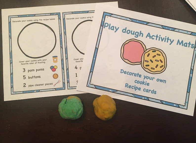 Cookie Playdough Mat, Bakery Theme Playdough, Playdough Learning ...