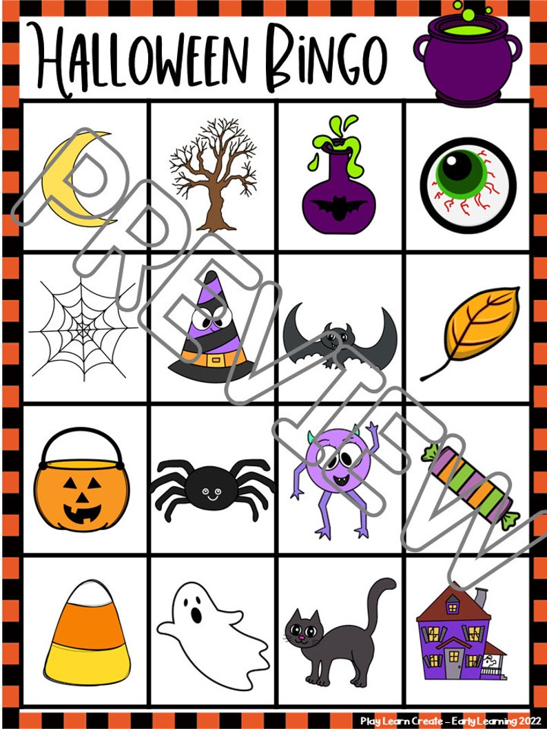 Halloween Bingo Game Printable Bingo Game Halloween Math - Etsy