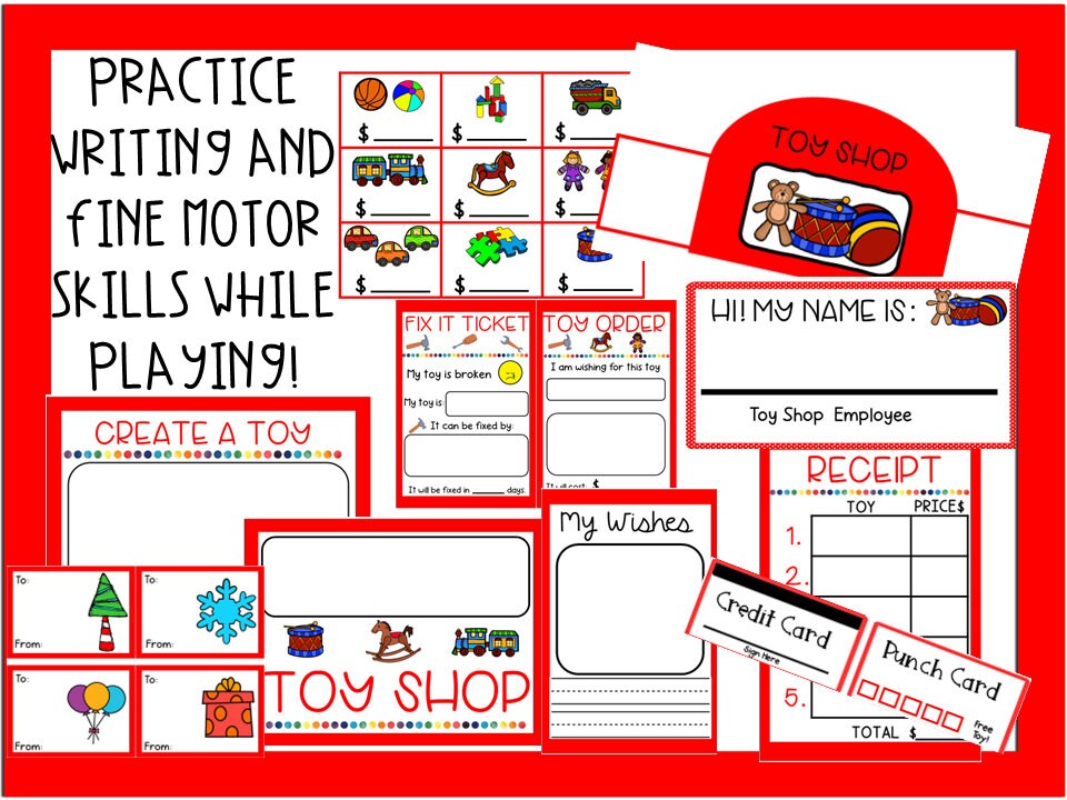 Toy Shop Dramatic Play Set, Toy Workshop Pretend Play, Santa's Toy Shop ...