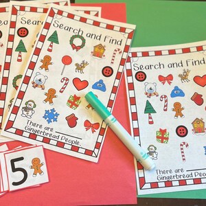 Gingerbread Search and Find Cards, I Spy Gingerbread Theme, Gingerbread ...