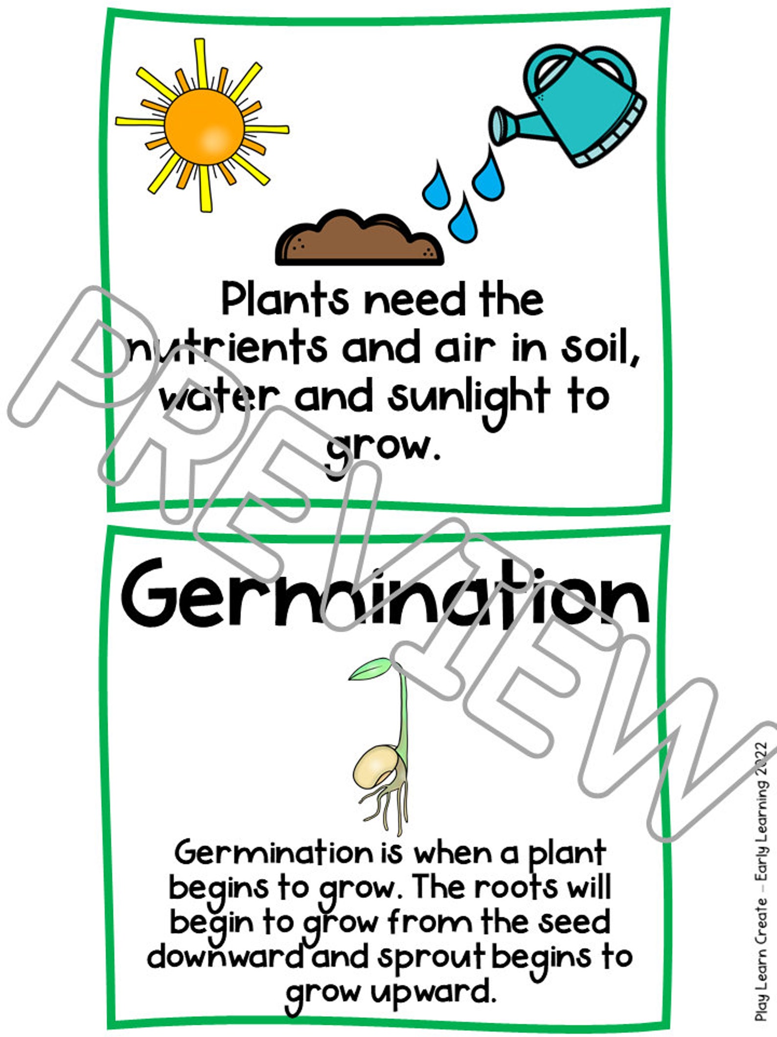 Plant Cycle Lesson, Printable Plant Cycle Lessons, Spring Lessons for ...