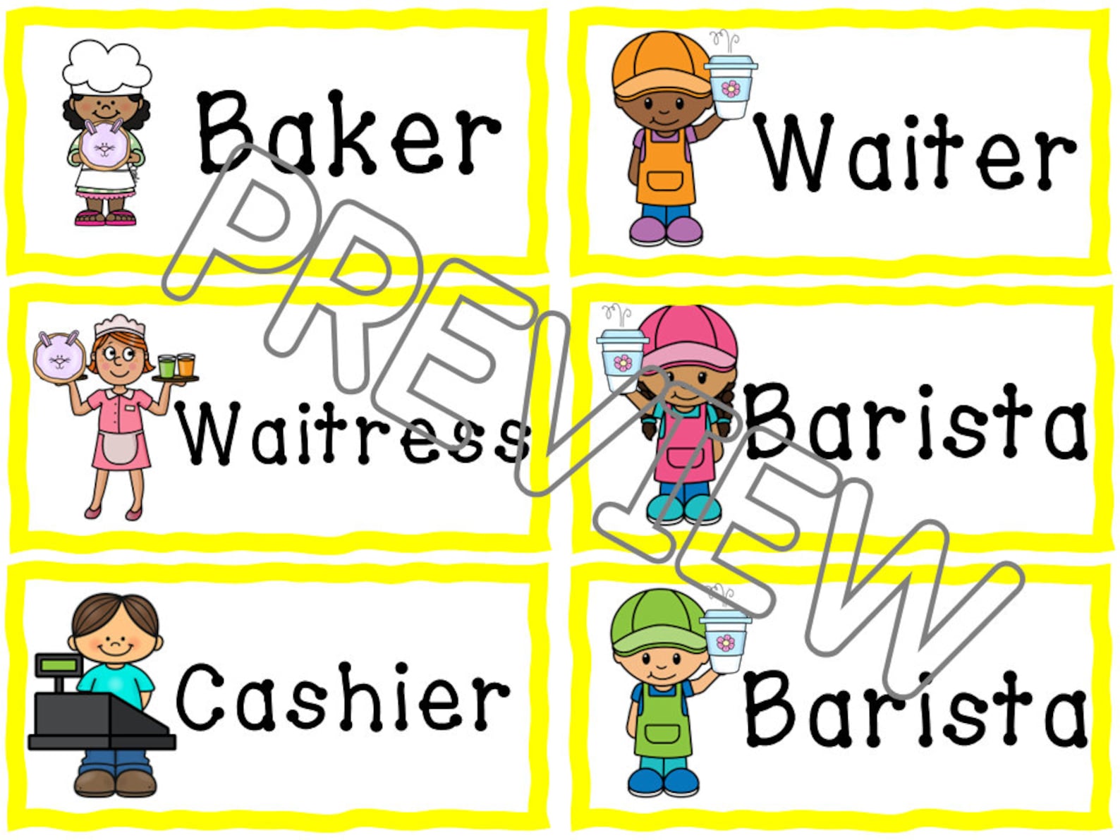 Bunny Cafe Dramatic Play Set, Easter Pretend Play Set, Printable Play ...