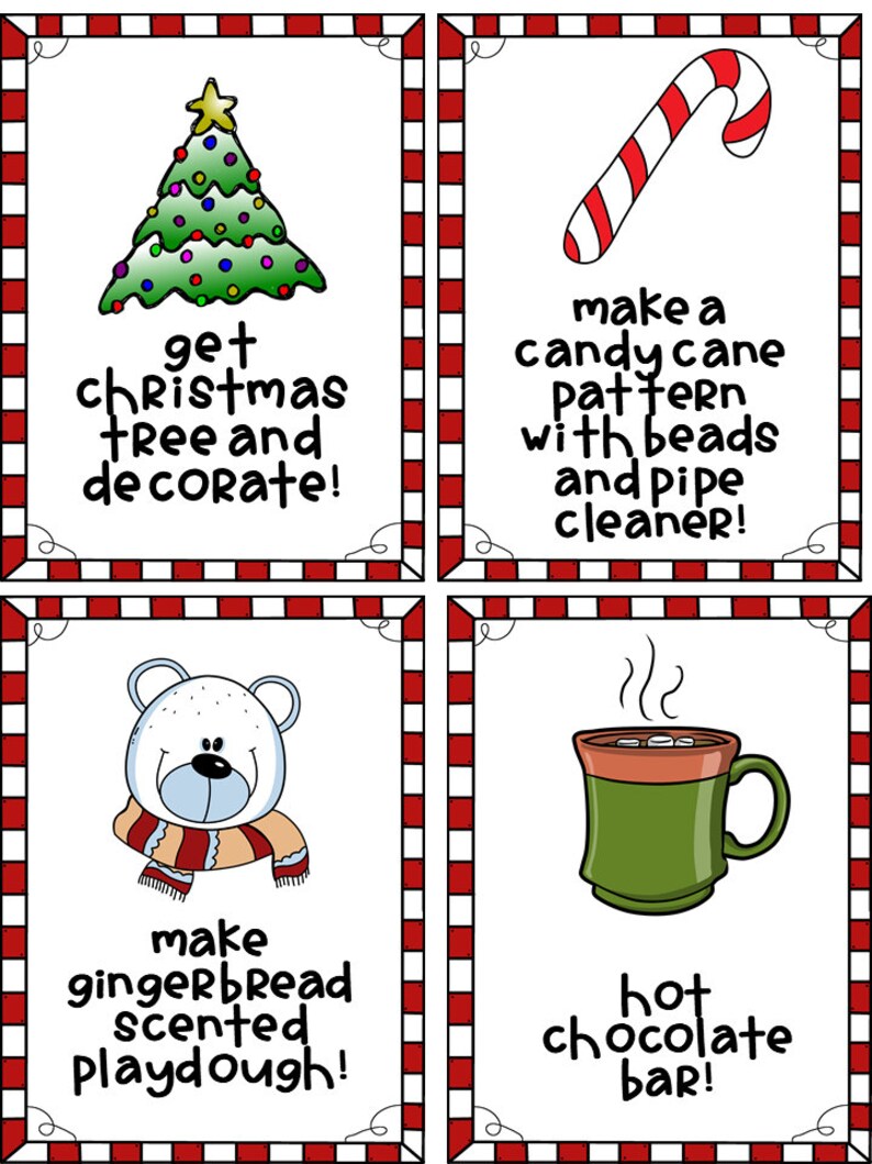 Christmas Countdown Activity Cards, Advent Calendar Activities ...