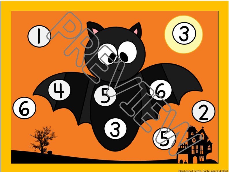Halloween Roll and Cover Math Game for Preschool, Prek, and ...