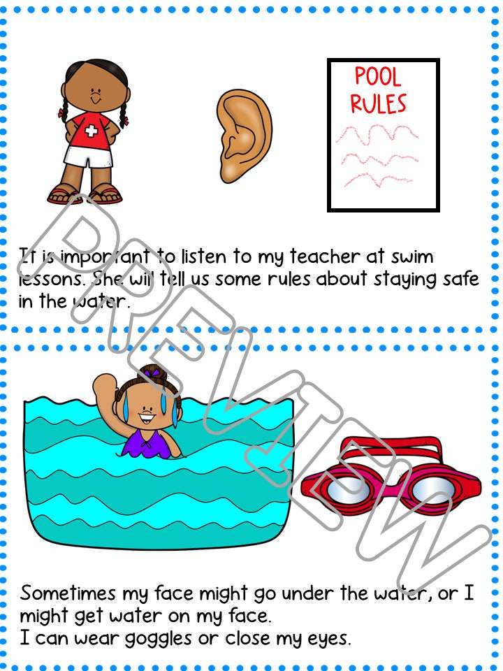 Swimming Lesson Social Skills Story, Printable Social Skills Story ...