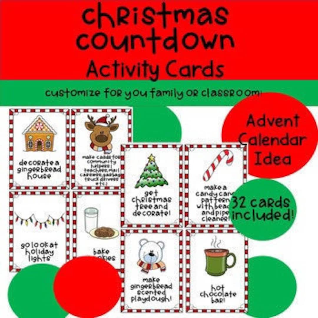 Christmas Countdown Activity Cards, Advent Calendar Activities ...