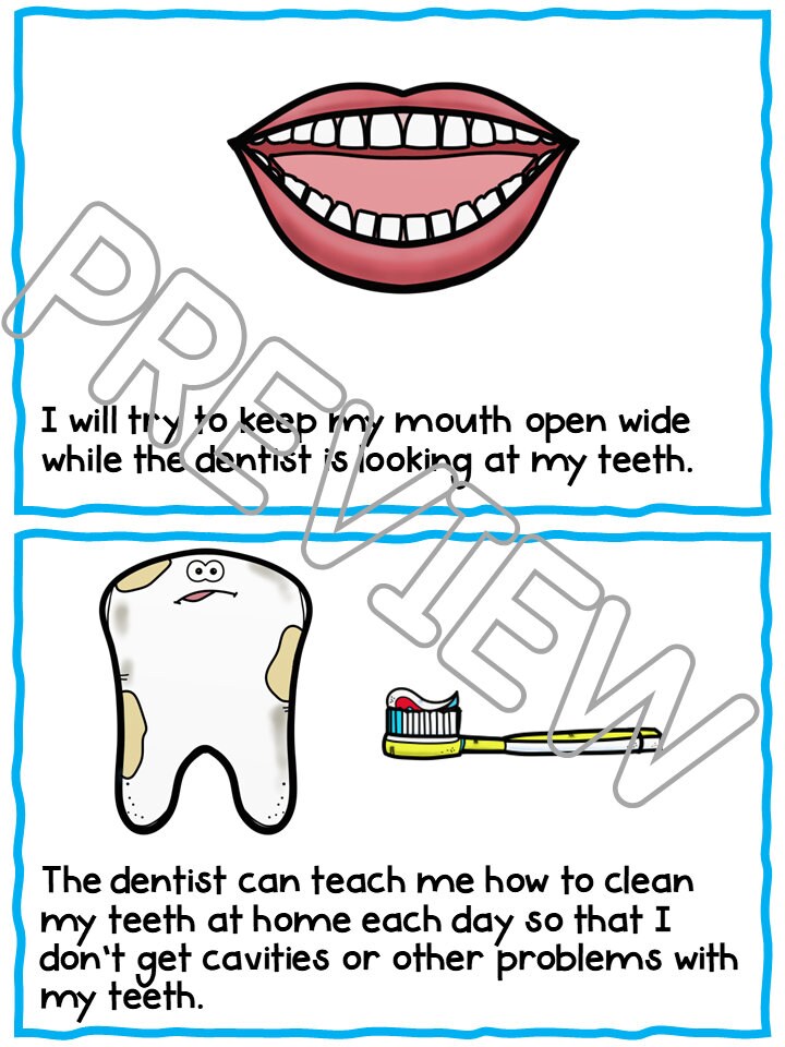 Going to the Dentist Printable Social Skills Story, First Dentist Visit ...