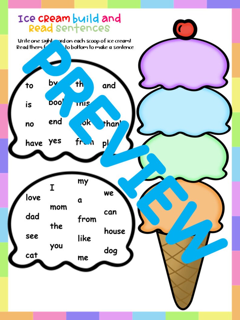 Sight Word Activity for Prek, Kindergarten and 1st Grade. Read and ...