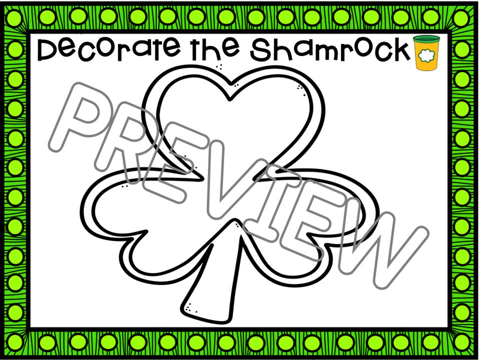 Printable St. Patricks Day Playdough Mats, Shamrock Playdough, Shamrock ...