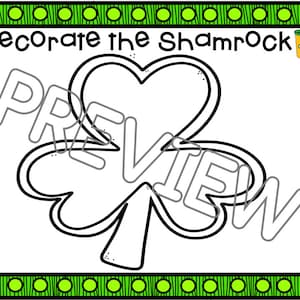 Printable St. Patricks Day Playdough Mats, Shamrock Playdough, Shamrock ...