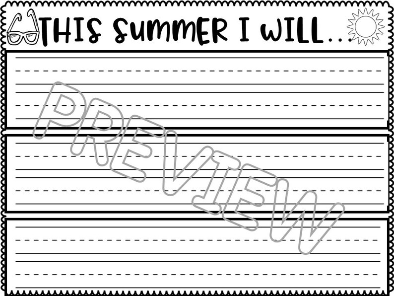 End of School Year Activity, Summer Writing, Summer Craft, Summer Hat ...