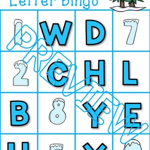 Winter Theme Bingo Game, Number Bingo, Letter Bingo, Toddler Games ...